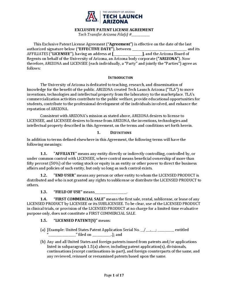 Patent License Agreement Template | Free Agreement Templates